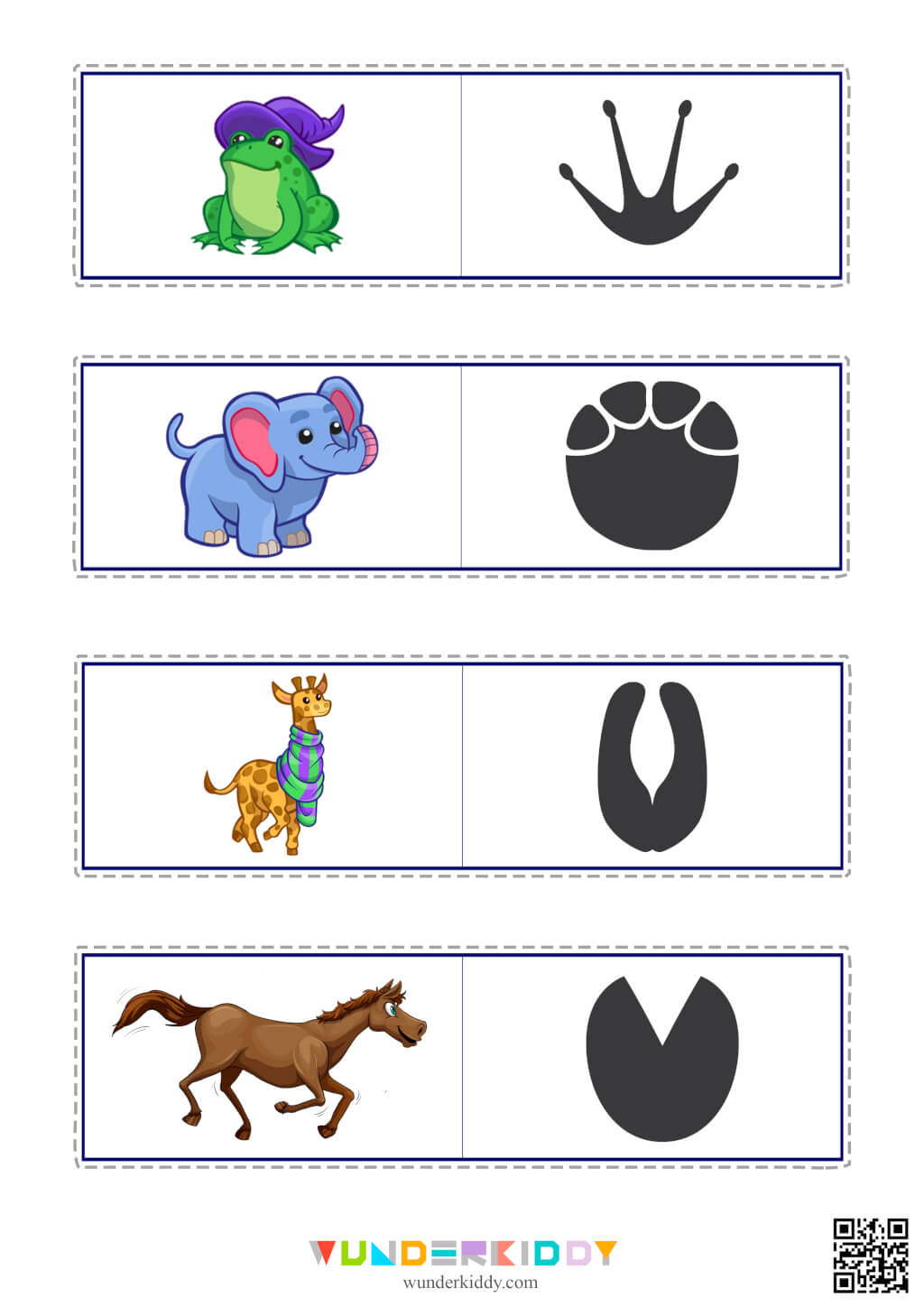Activity sheet «Animal footprints» - Download or print for free