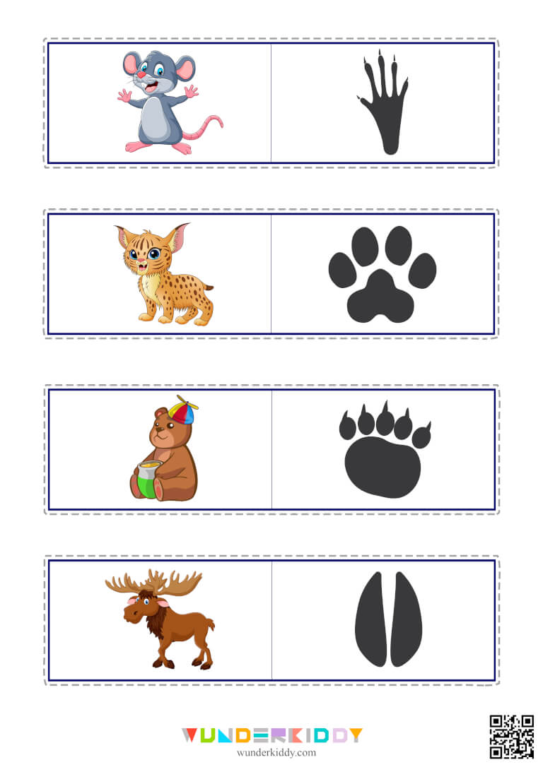 Activity sheet «Animal footprints» - Download or print for free