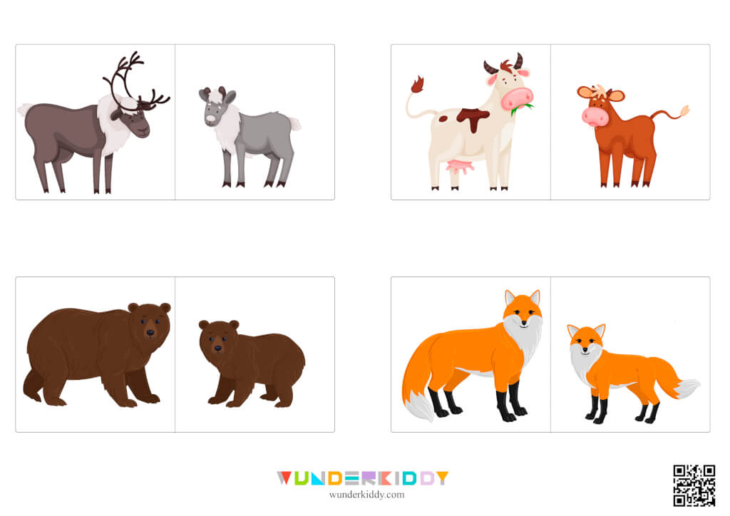 Activity sheet «Animal offspring» - Download or print for free