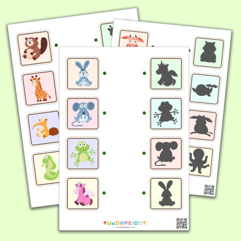 Activity sheet «Animal shadows» - Download or print for free
