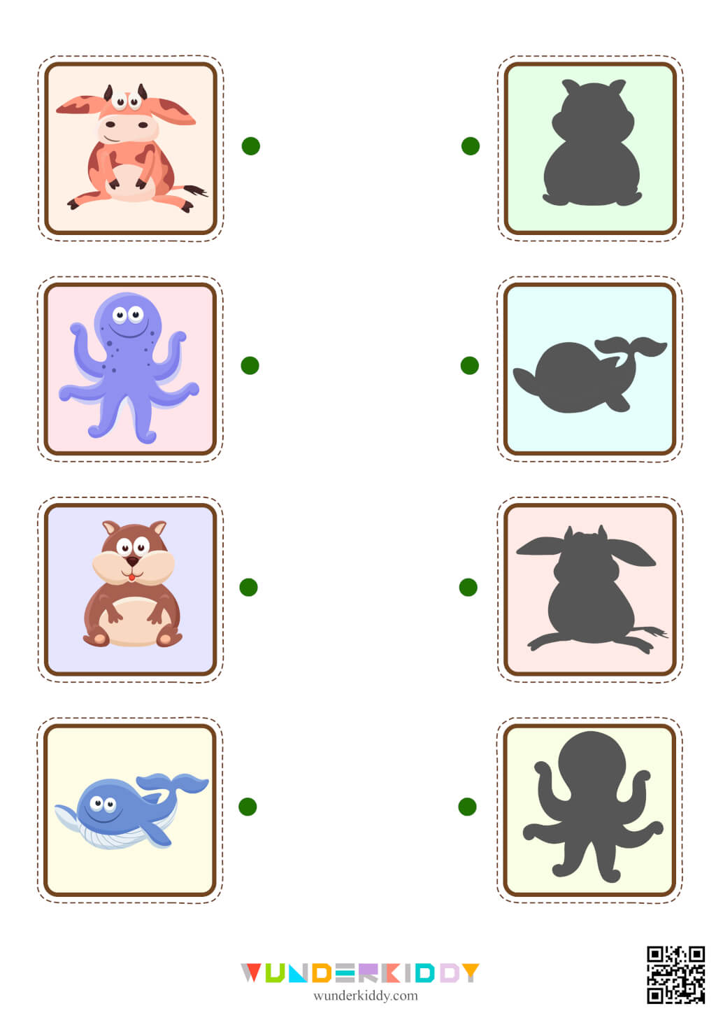 Activity sheet «Animal shadows» - Download or print for free