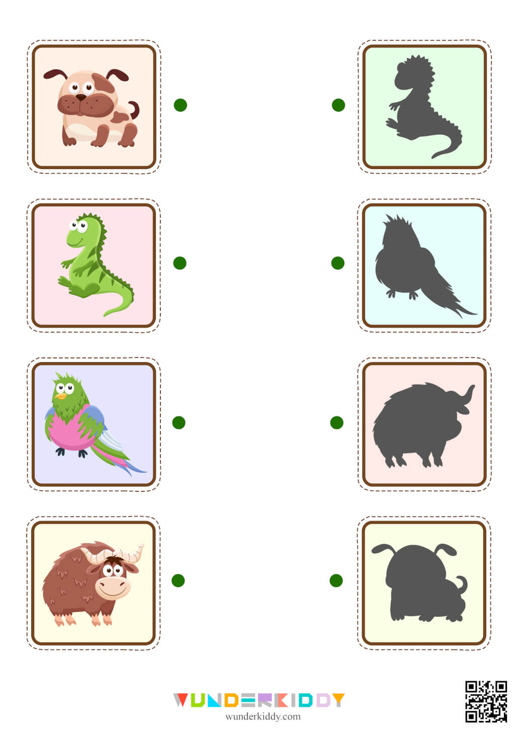 Activity sheet «Animal shadows» - Download or print for free