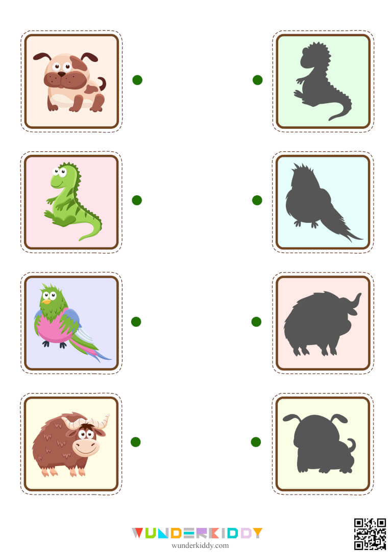 Activity sheet «Animal shadows» - Download or print for free