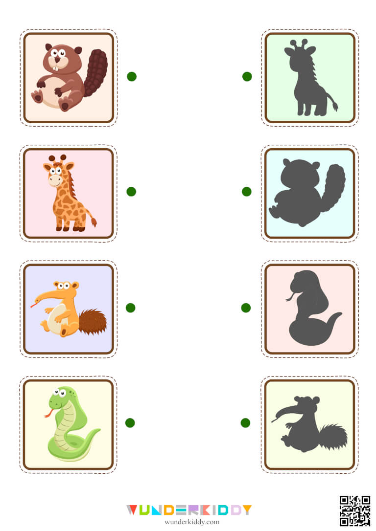 Activity sheet «Animal shadows» - Download or print for free