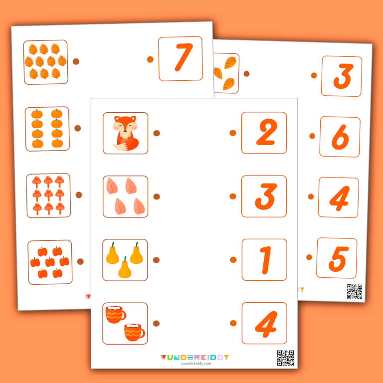 Worksheets «Autumn Counting» - Download or print for free
