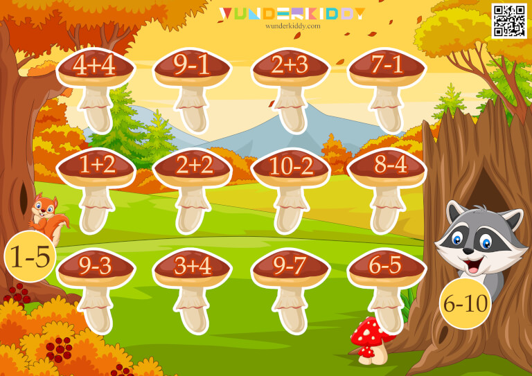 Activity sheet «Autumn math» - Download or print for free