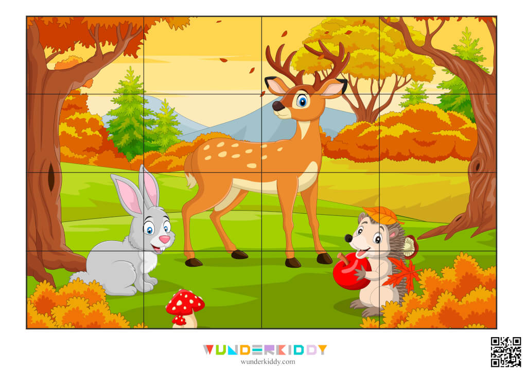 Activity sheet «Autumn math puzzle» - Download or print for free