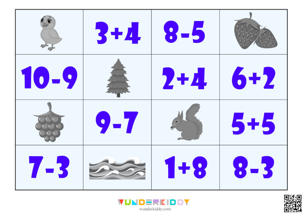 Activity sheet «Autumn math puzzle» - Download or print for free