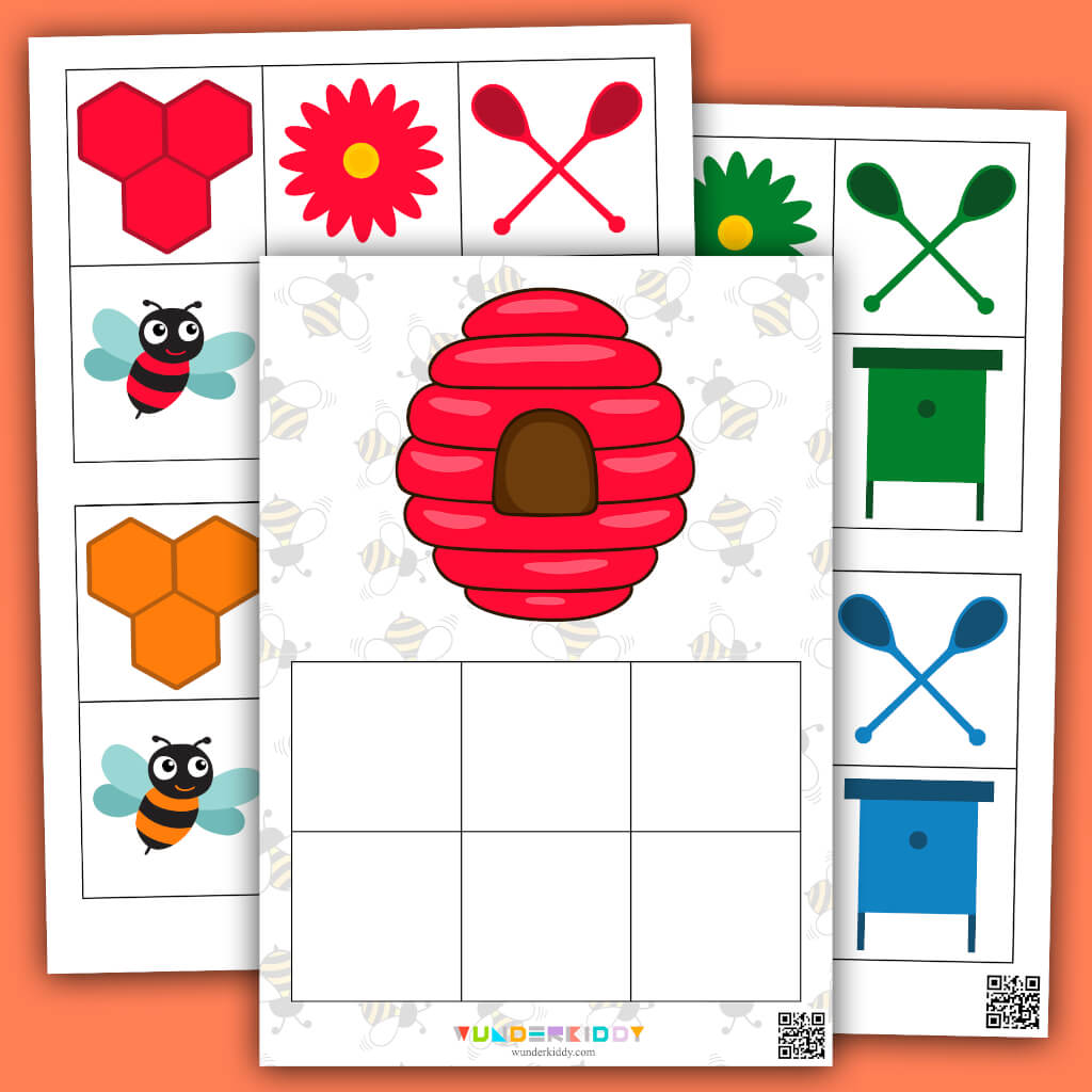 Printable Bee Color Sorting Montessori Activity for Toddlers