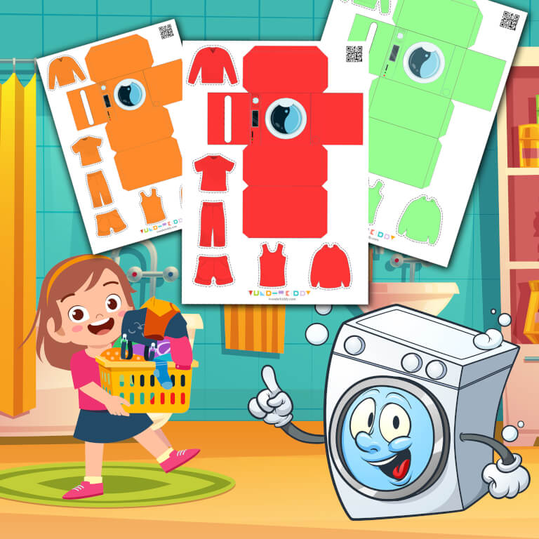 Printable Sorting Clothes by Color Activity for Kids