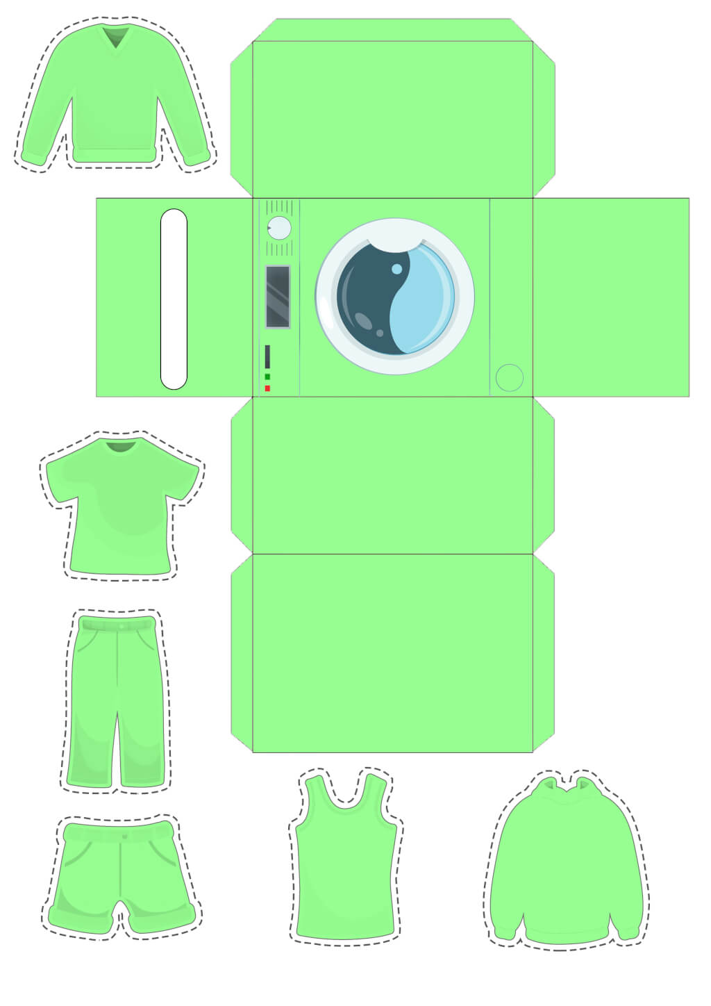 Printable Sorting Clothes by Color Activity for Kids