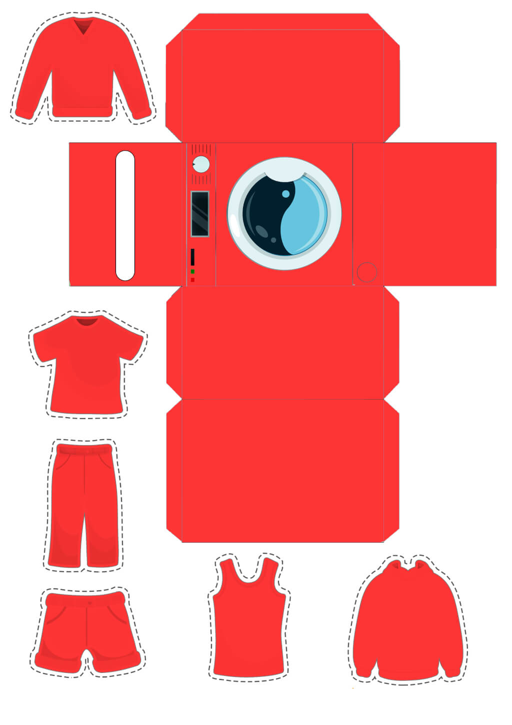 Printable Sorting Clothes by Color Activity for Kids