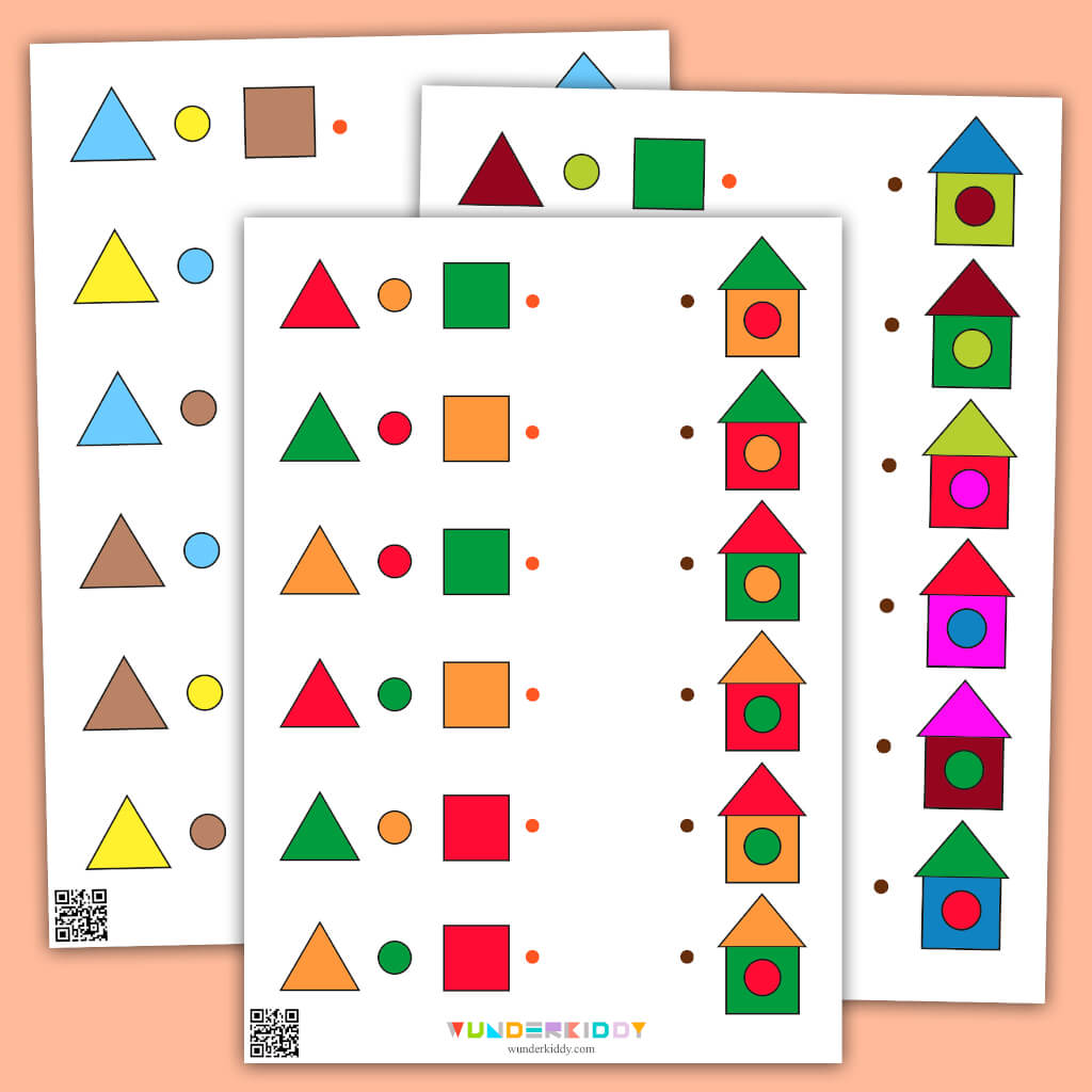 Interactive Worksheets «Build a House Using Shapes Worksheet»