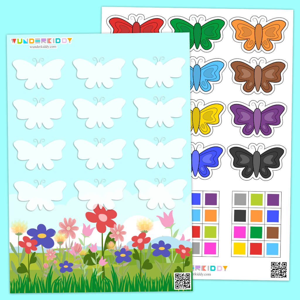 Printable Butterfly Spatial Awareness Spring Themed Activity