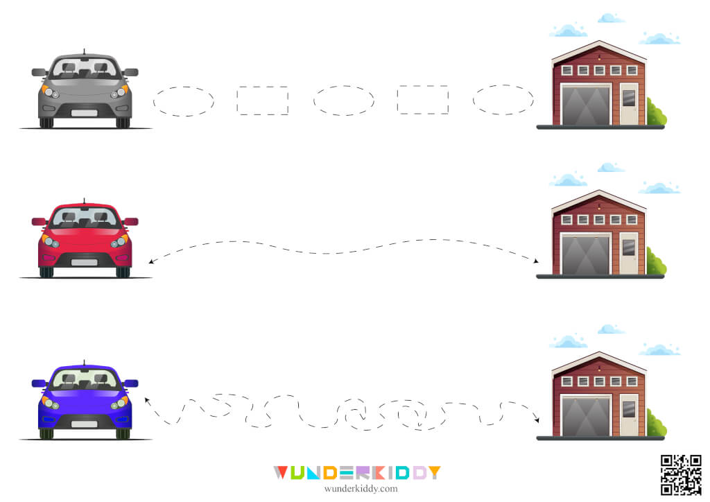 Worksheets «Car and garage» - Download or print for free