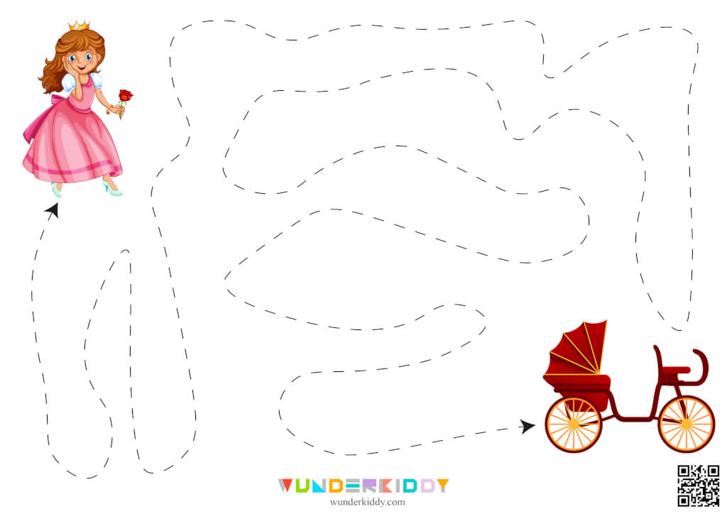 Worksheets «Carriage for the princess» - Download or print for free