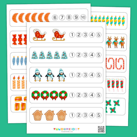 Christmas Counting Worksheet Free Kindergarten Holiday Worksheet For Kids