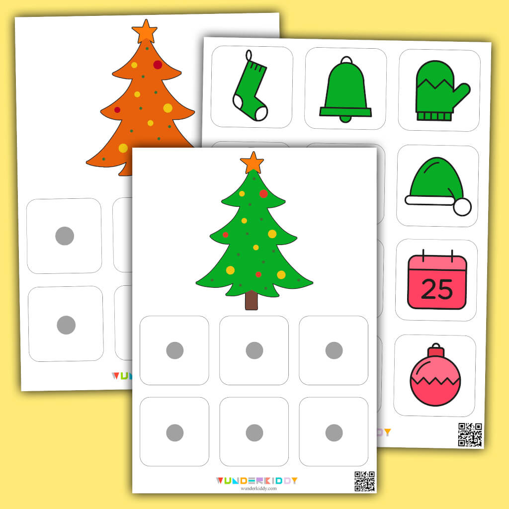 Printable Christmas Tree Color Sorting Preschool Activity