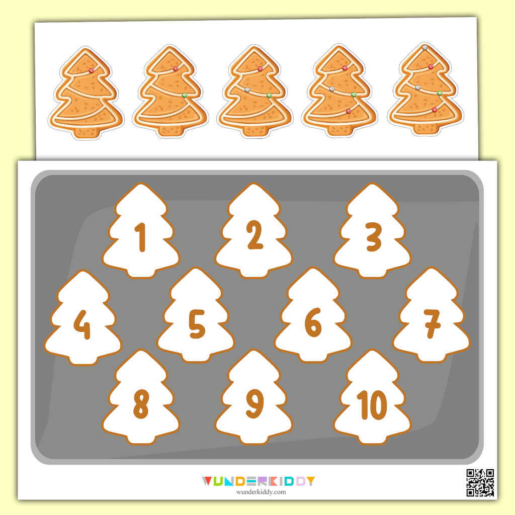 Printable Christmas Cookies Count up to 10 Activity for Preschool