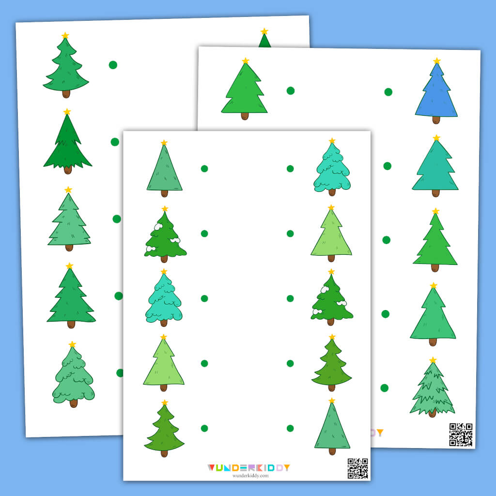 Free Printable Christmas Tree Matching Worksheet for Toddlers