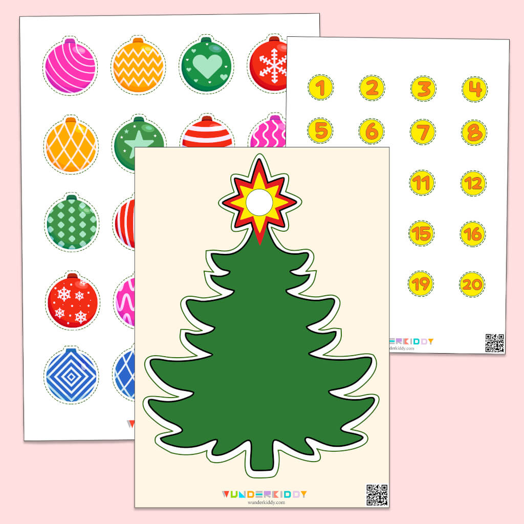 Christmas Tree Toys Counting Activity Printable PDF