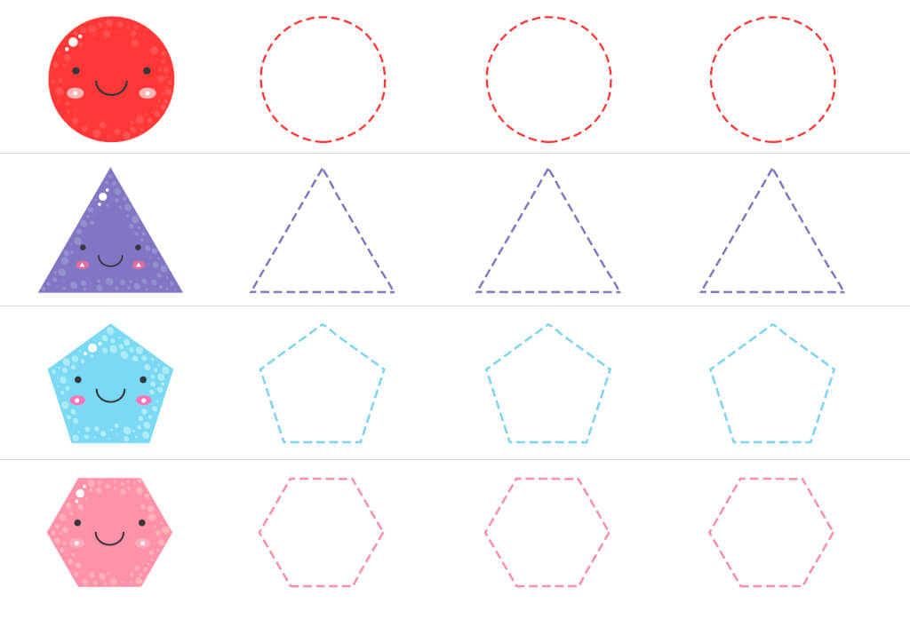 Worksheets «Outline a shape» - Download or print for free