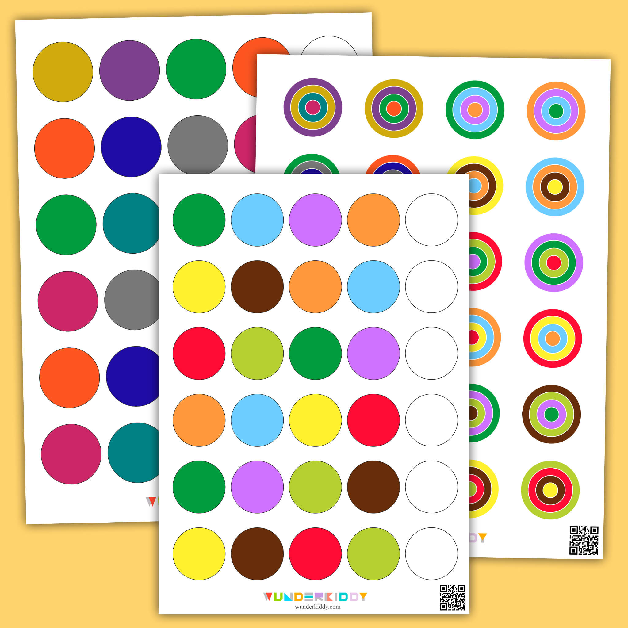 Printable Color Circle Pattern Matching Worksheet For Kids Printable Color Circle Pattern Matching Worksheet For Kids