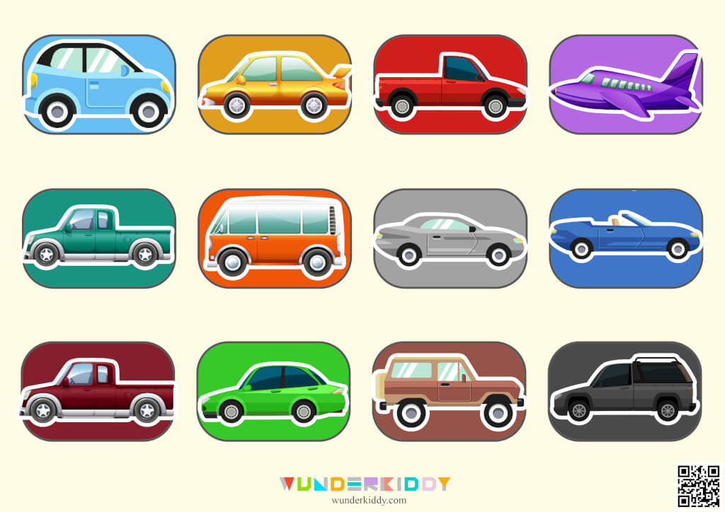 Activity sheet «Colored cars» - Download or print for free