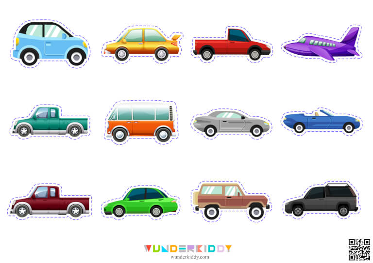 Activity sheet «Colored cars» - Download or print for free