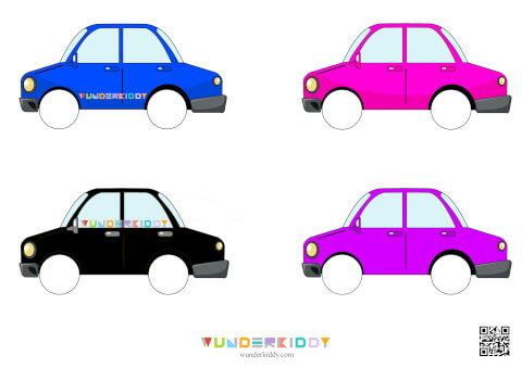 Activity sheet «Colored car wheels» - Download or print for free