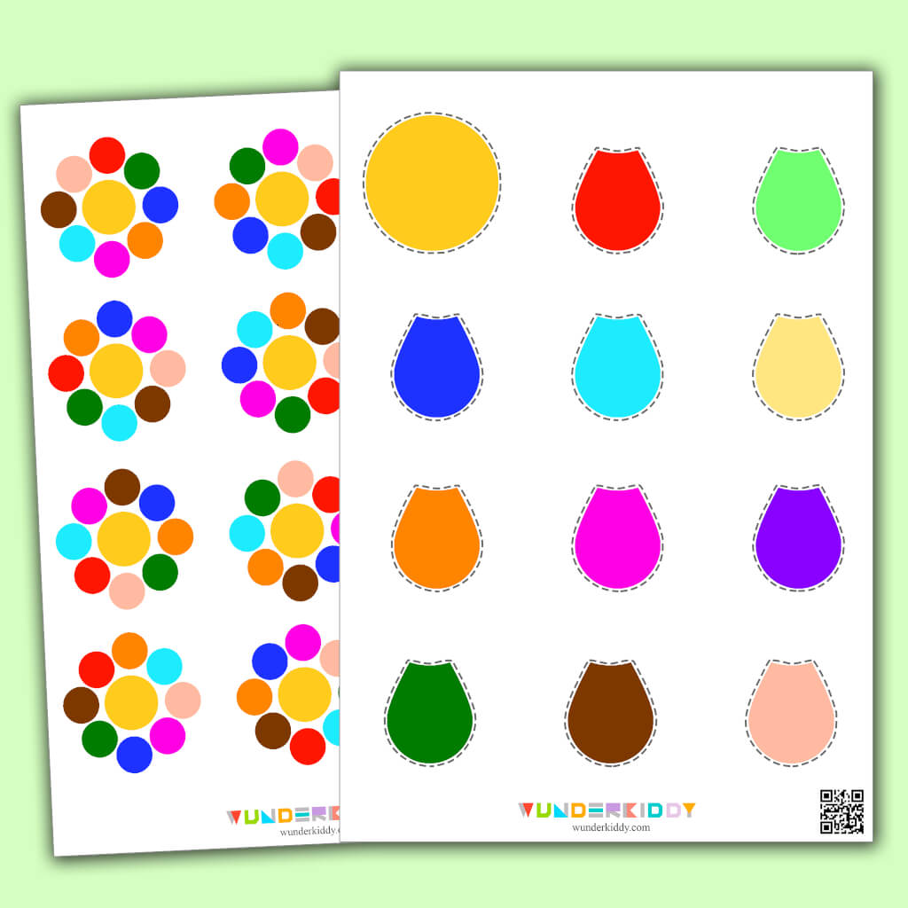 Colored Pattern Worksheet for Kindergarten Classes Color Petals