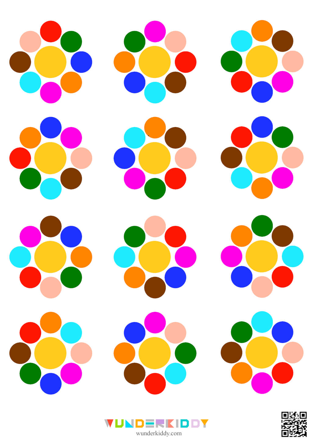 Activity sheet «Colorful petals» - Download or print for free