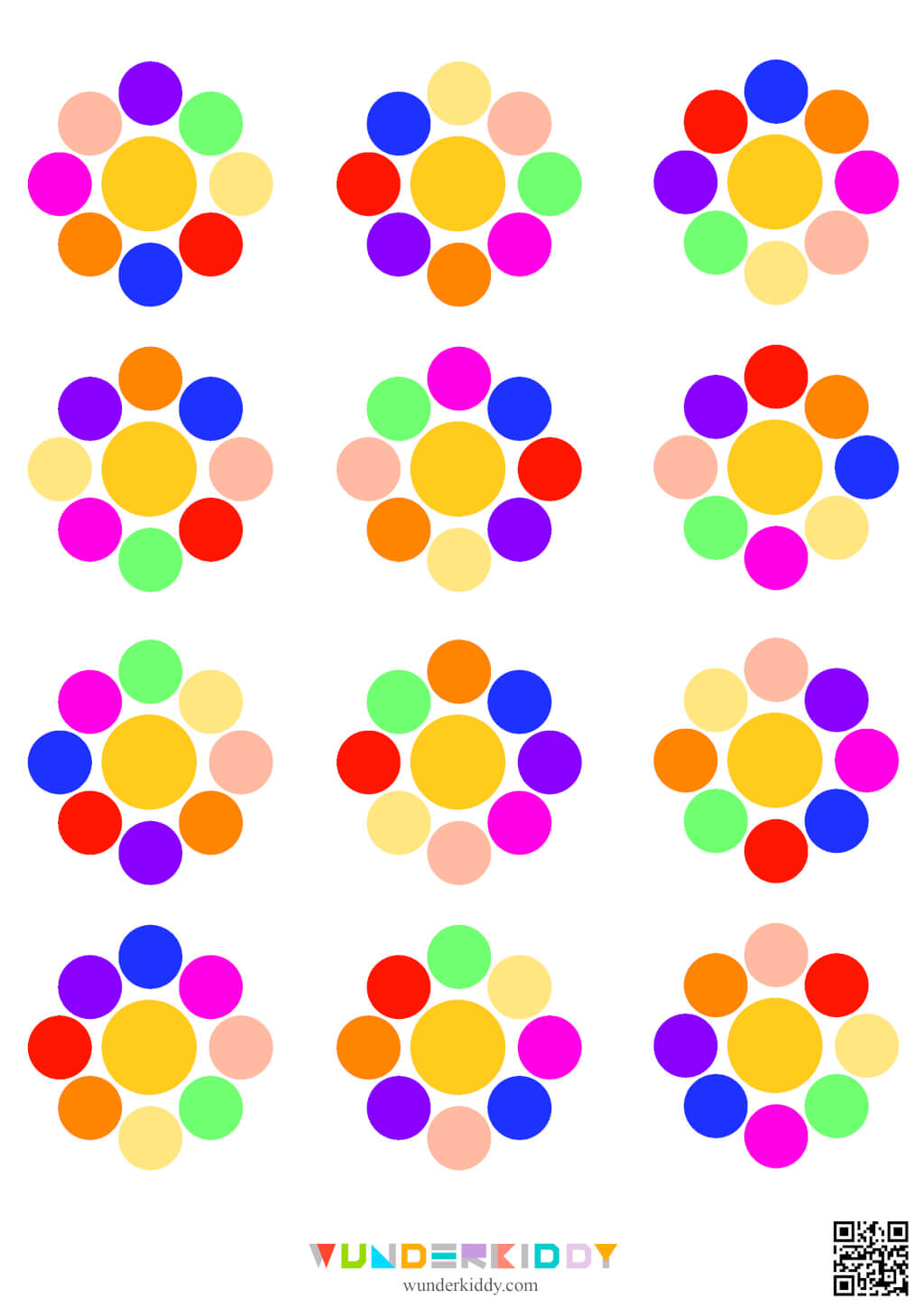 Activity sheet «Colorful petals» - Download or print for free