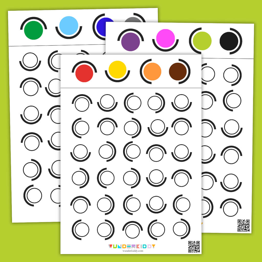 Coloring by Code Worksheets: Basic Colors for Toddlers Printables