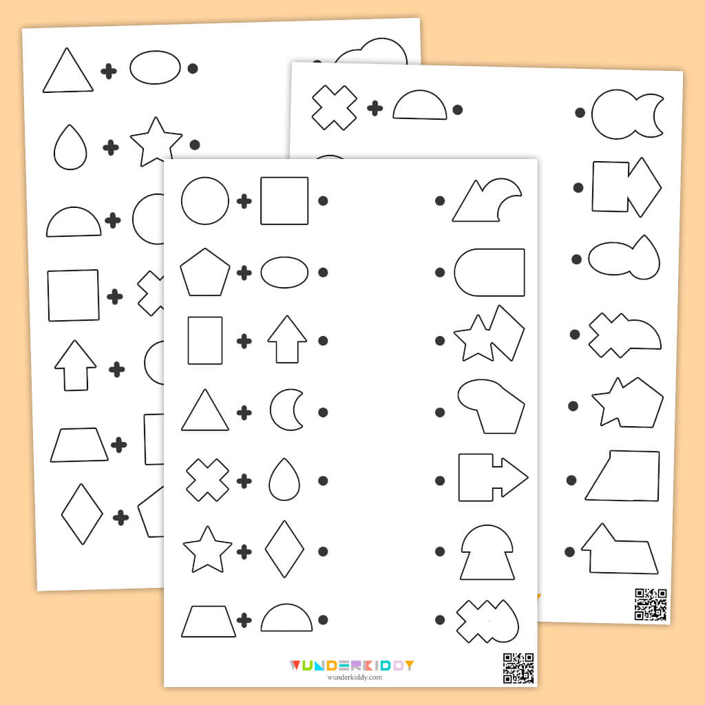 Printable Combine the Shapes – Logic Worksheet for Preschoolers