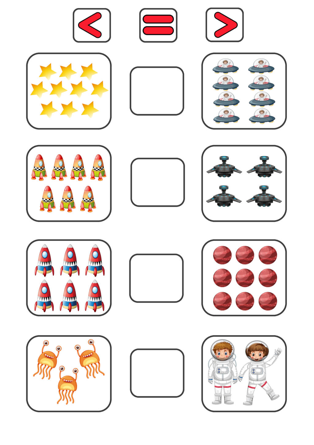 Activity sheet «Space objects» - Download or print for free