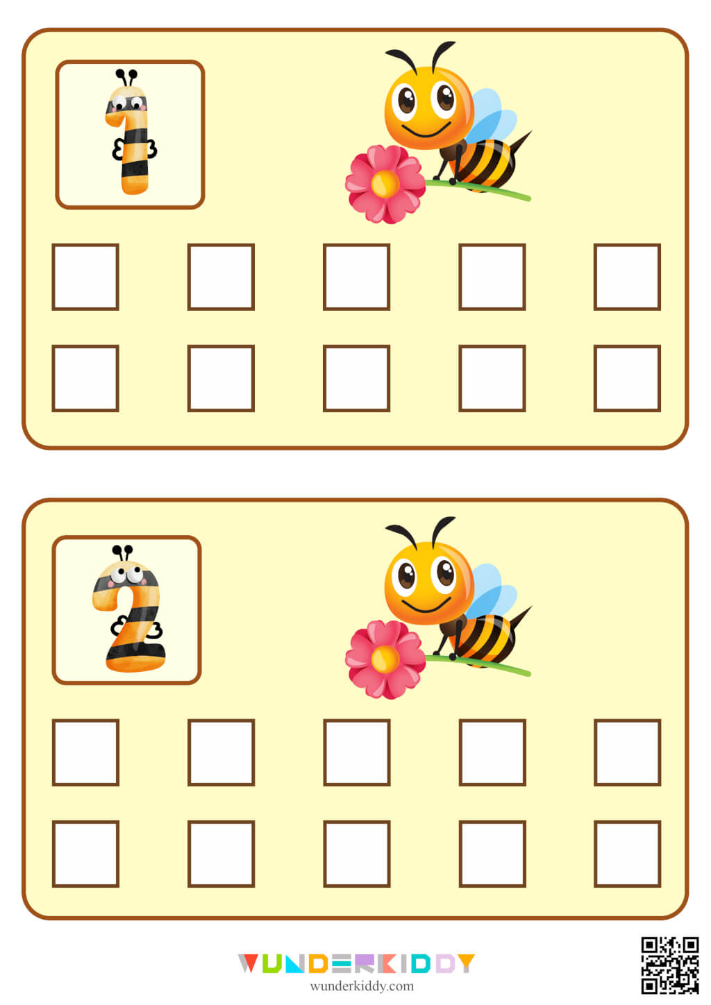 Worksheets «Counting bees» - Download or print for free