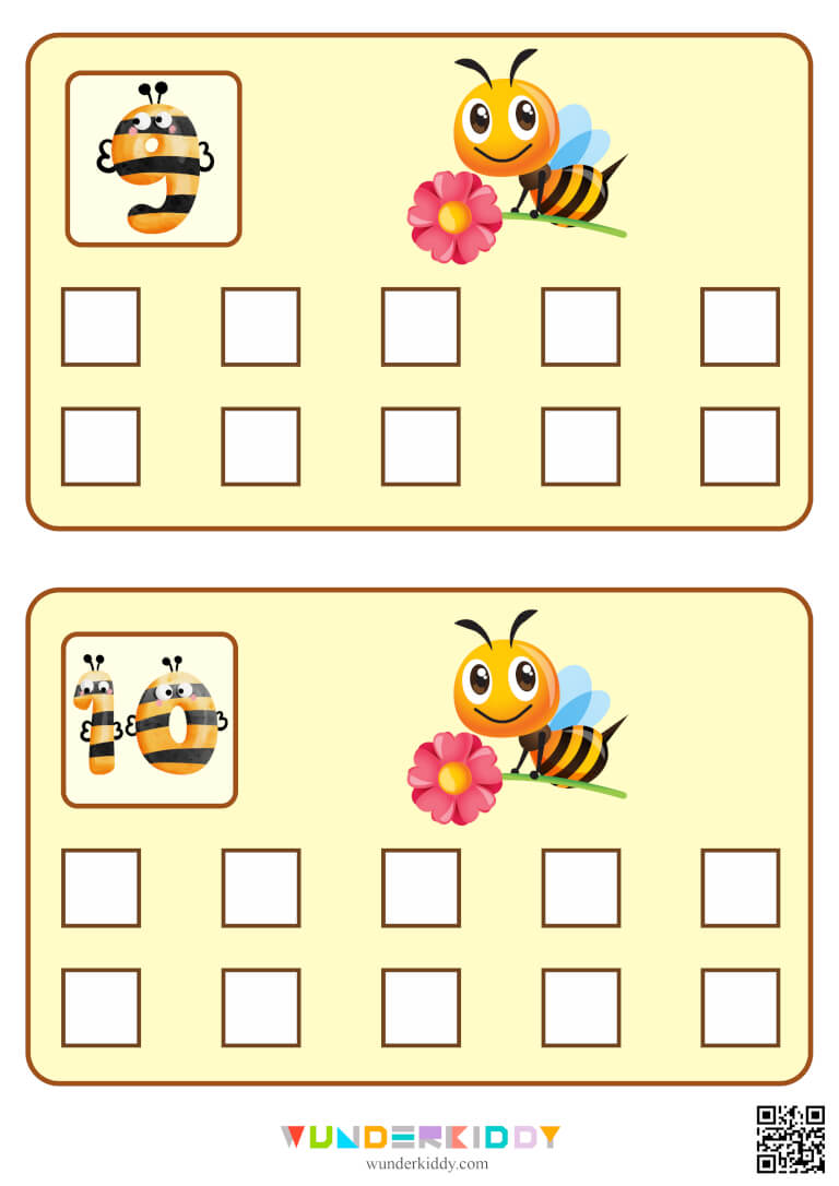 Worksheets «Counting bees» - Download or print for free