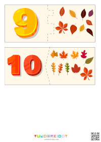 Flash cards «Counting leaves» - Download or print for free