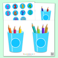Activity sheet «Counting pencils» - Download or print for free