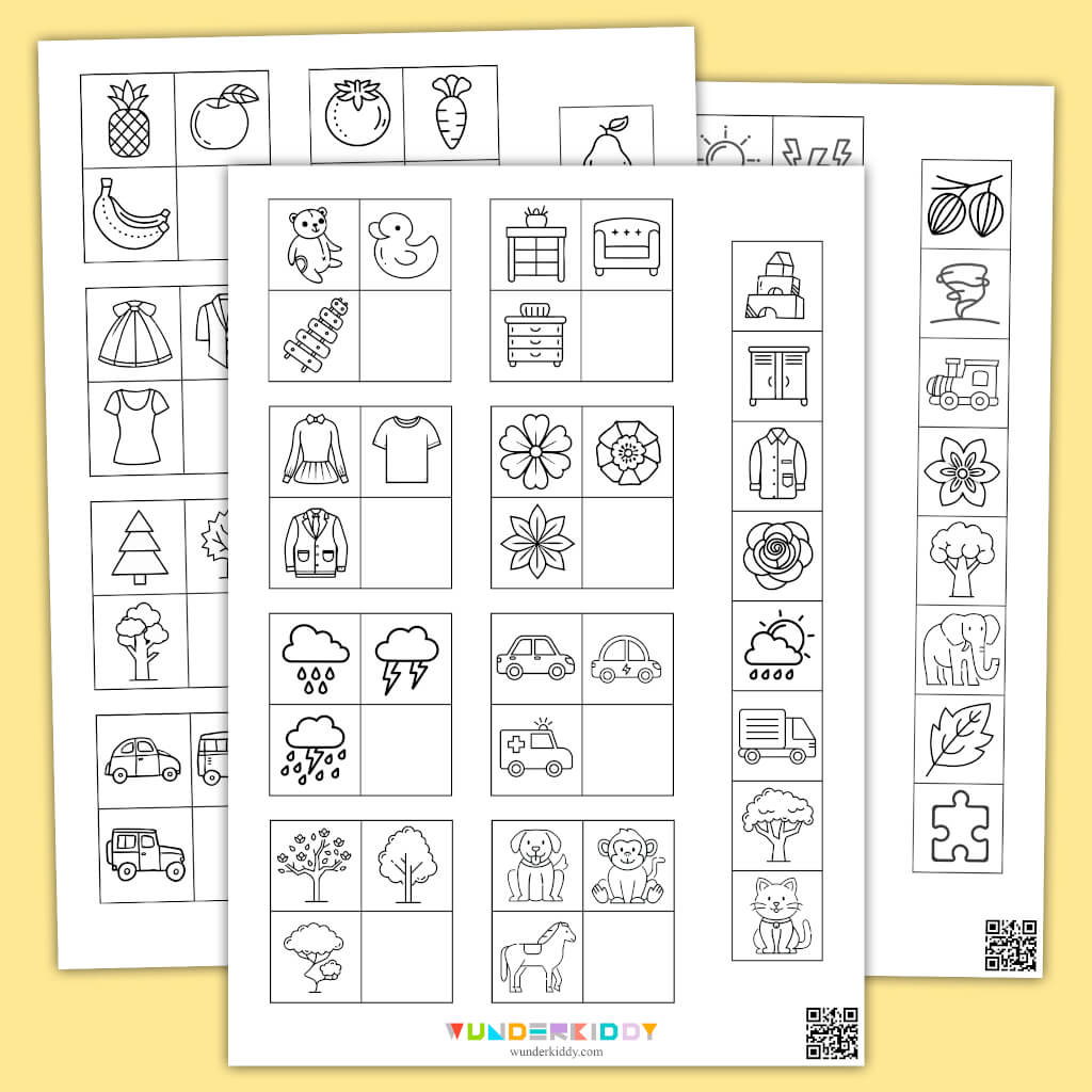 Printable Categorization Worksheets for Preschool Learning
