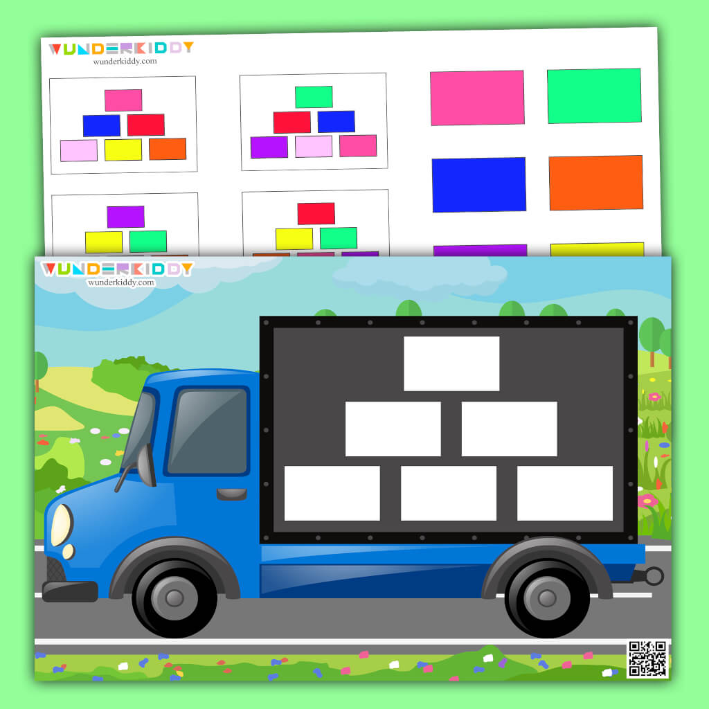Printable Delivery Truck Pattern Activity for Toddlers