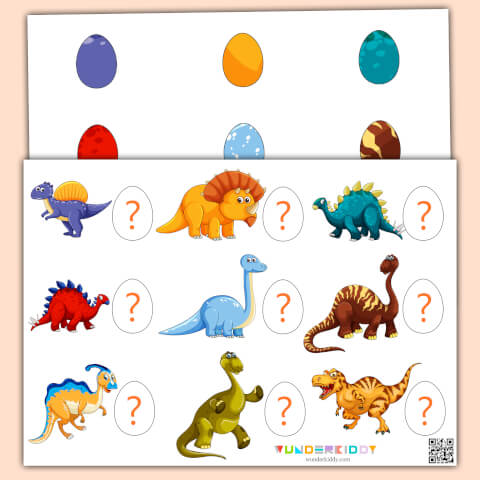 Dinosaur Matching Printable Game