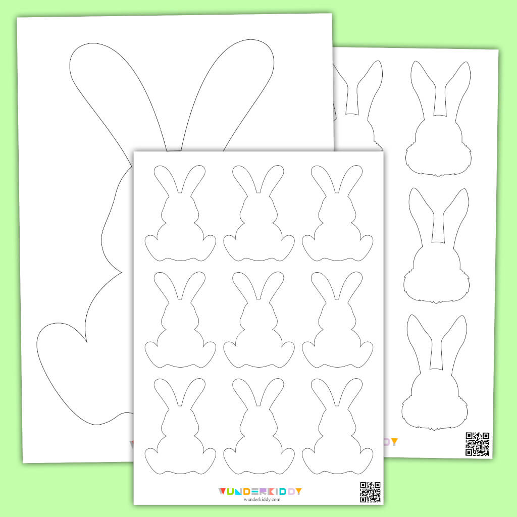 Printable Easter Bunny Cut Out Paper Craft Template for Kids