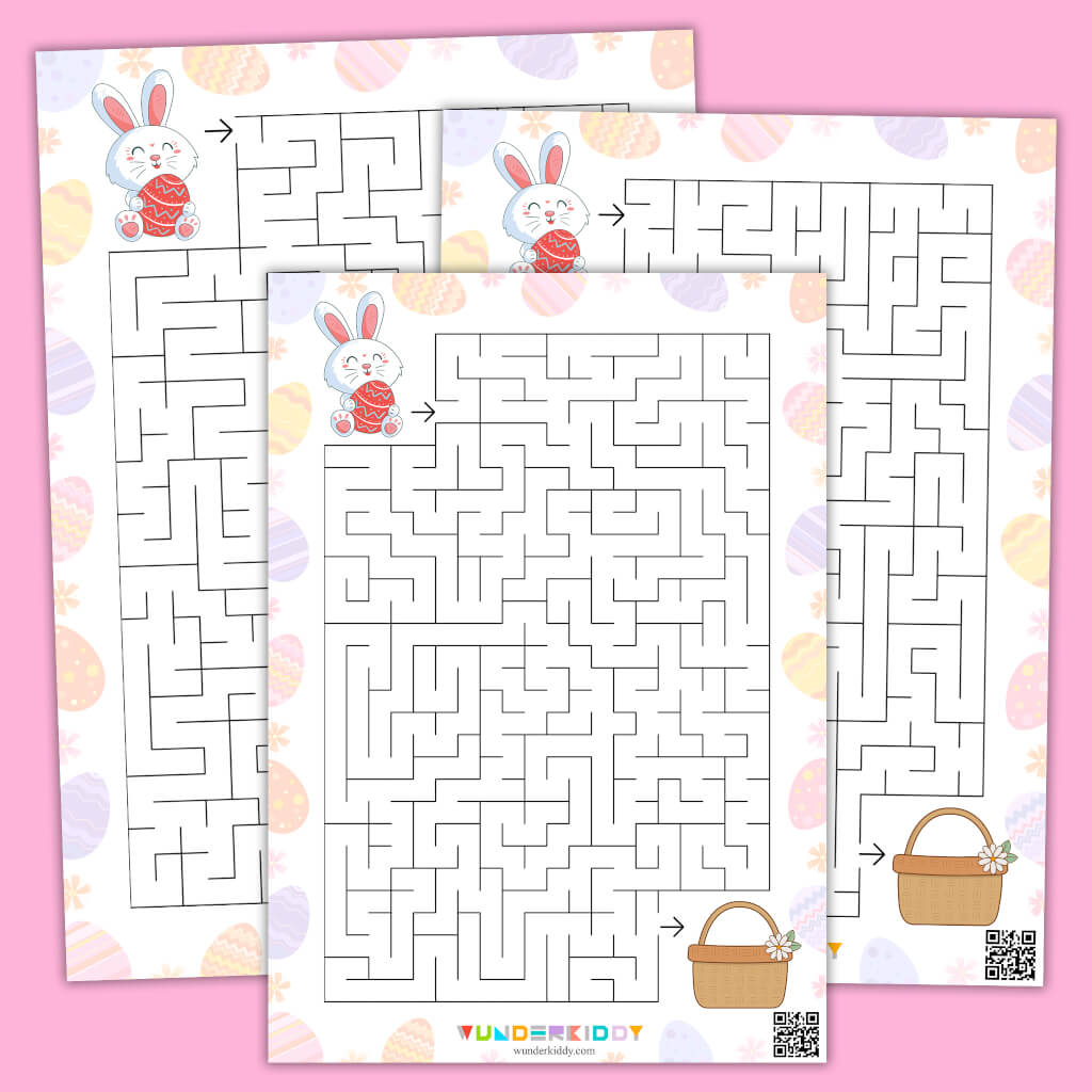 Printable Easter Bunny Mindfulness Maze Activity for Kids