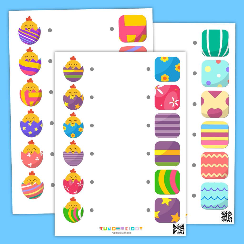 Printable Easter Egg Pattern Matching Activity for Preschoolers