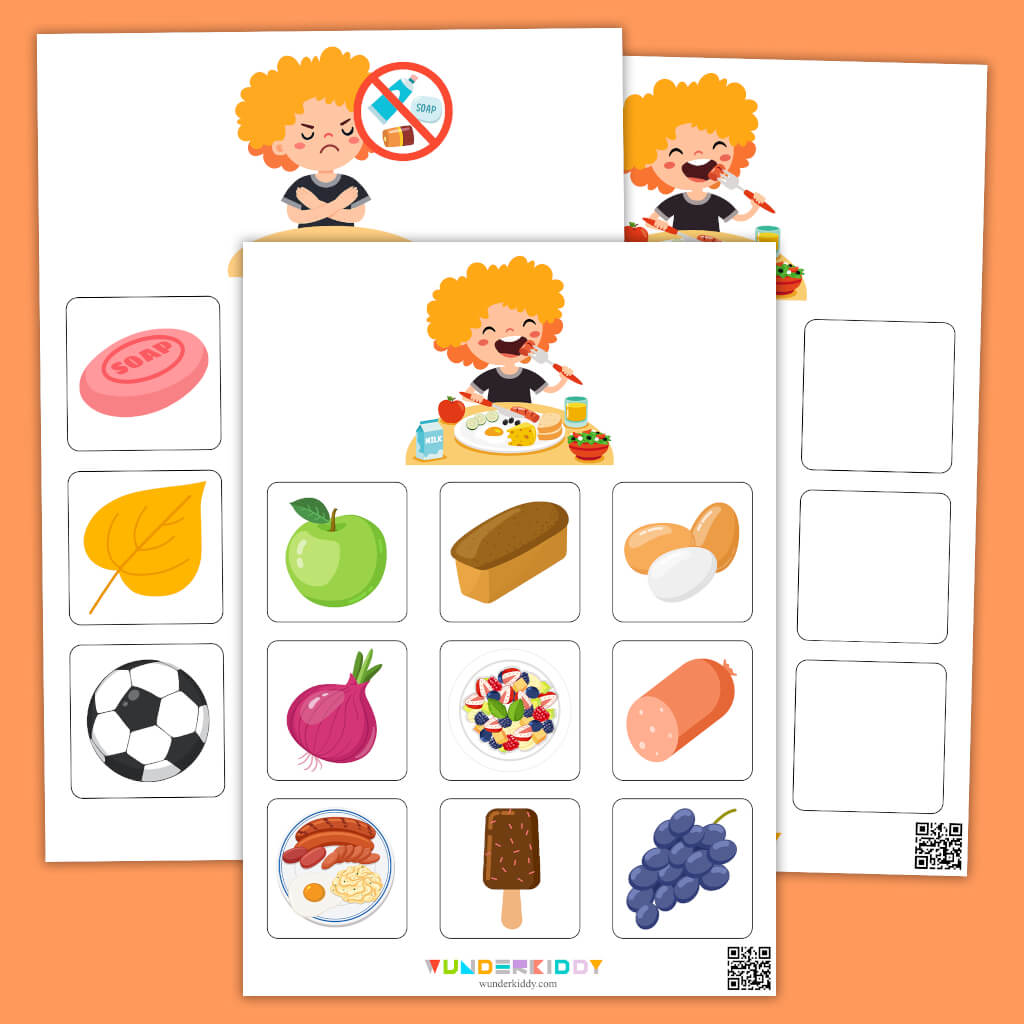 Fun Printable Food Sorting Game for Kids: To Eat or Not to Eat