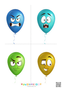 Flash cards «Emotional balloons» - Download or print for free