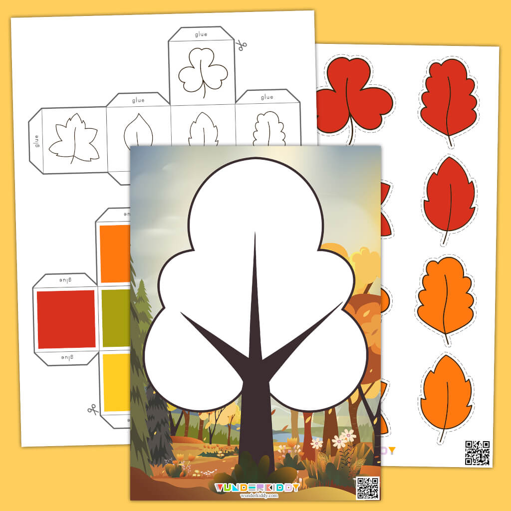 Fun Printable Fall Tree Roll and Cover Activity for Preschool