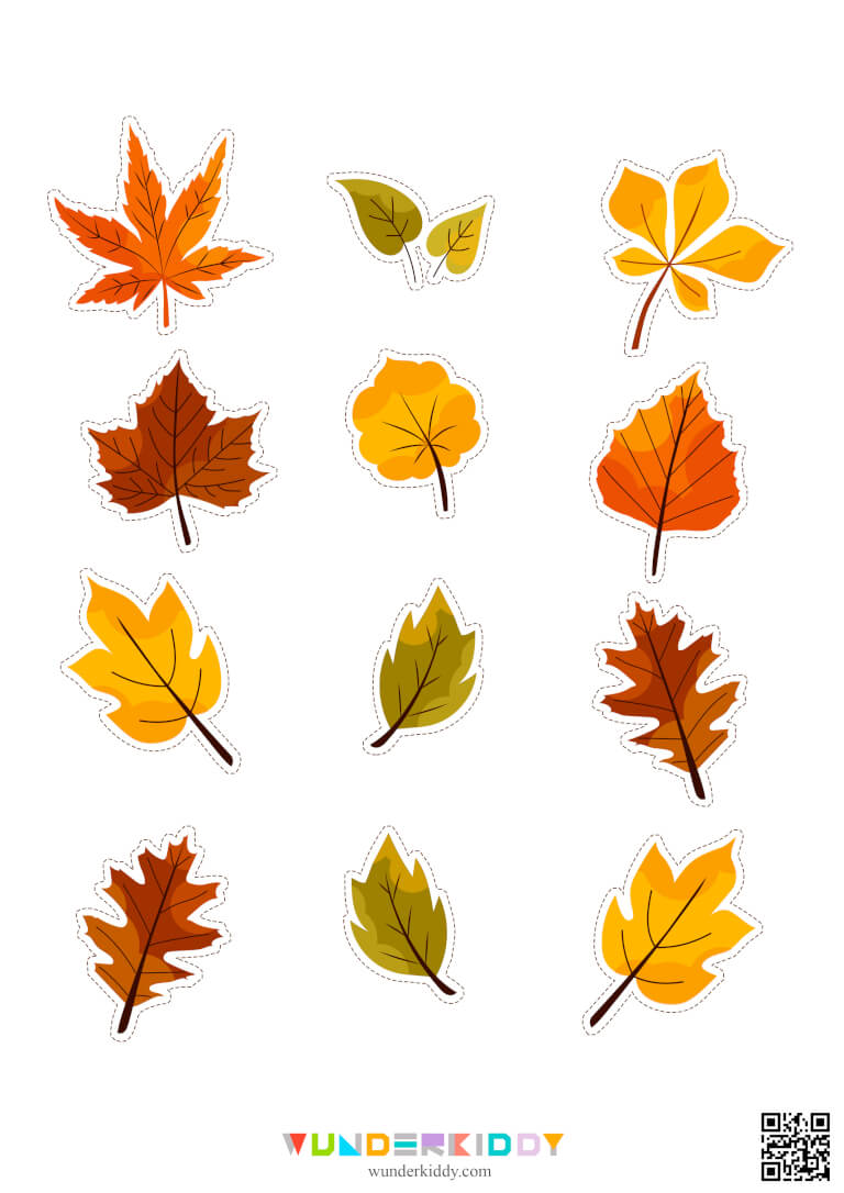 Worksheets «Leaf fall» - Download or print for free